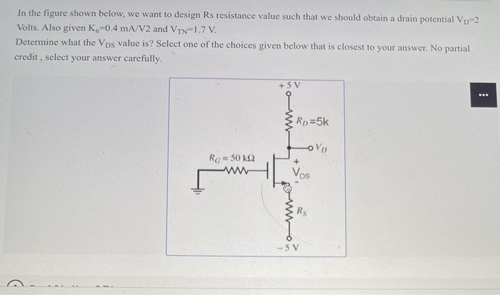 Solved In the figure shown below, we want to design Rs | Chegg.com