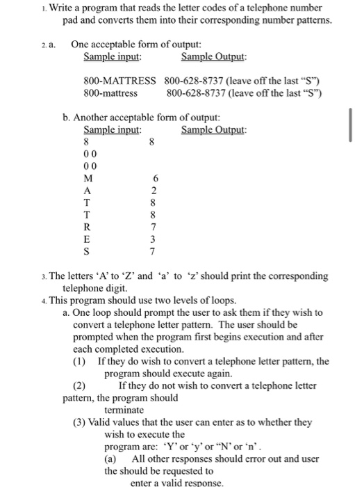 Solved 1. Write a program that reads the letter codes of a | Chegg.com