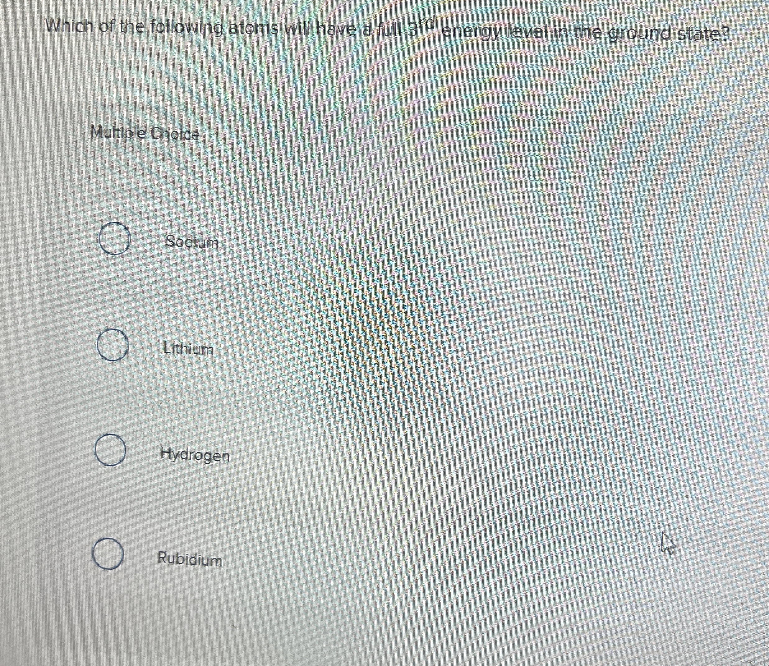 Solved Which of the following atoms will have a full 3rd | Chegg.com