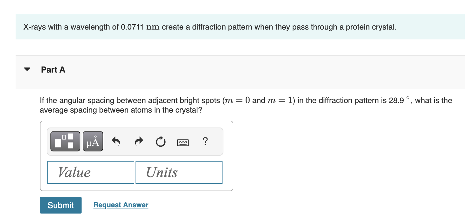 X-rays with a wavelength of 0.0711 ﻿nm create a | Chegg.com
