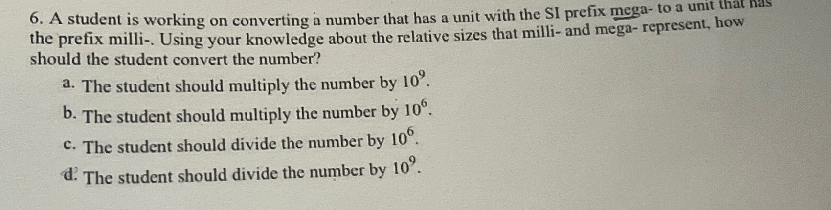 Solved A student is working on converting a number that has | Chegg.com