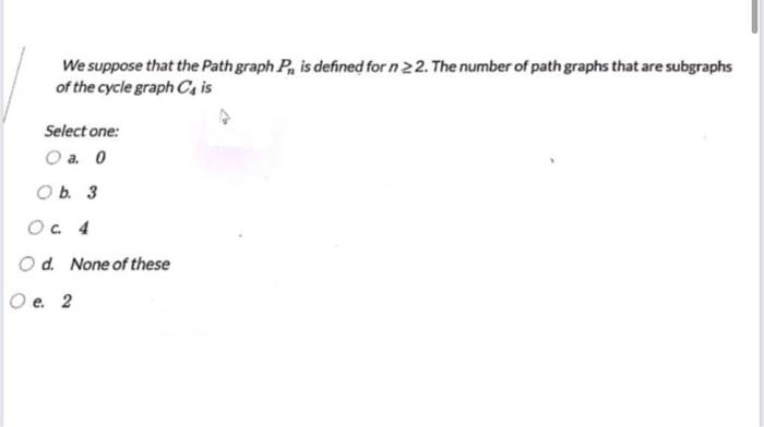 Solved We suppose that the Path graph P., is defined for n | Chegg.com