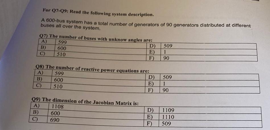 Solved For Q7-Q9: Read the following system description. A | Chegg.com