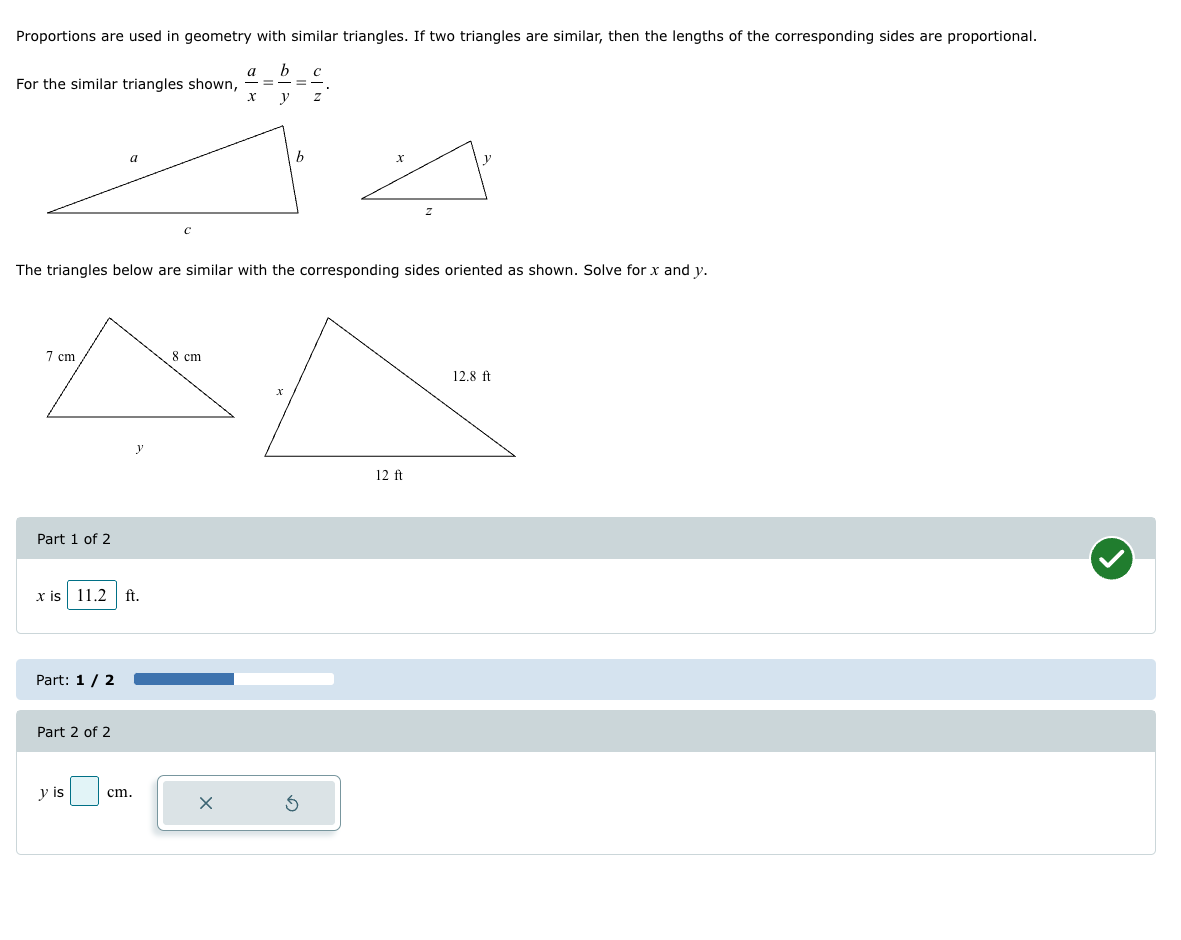 Solved Proportions are used in geometry with similar | Chegg.com