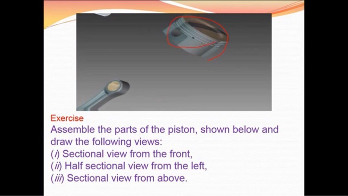 Solved Exercise Assemble the parts of the piston, shown | Chegg.com