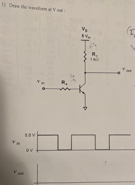 Solved 1) Draw the waveform at V out : | Chegg.com