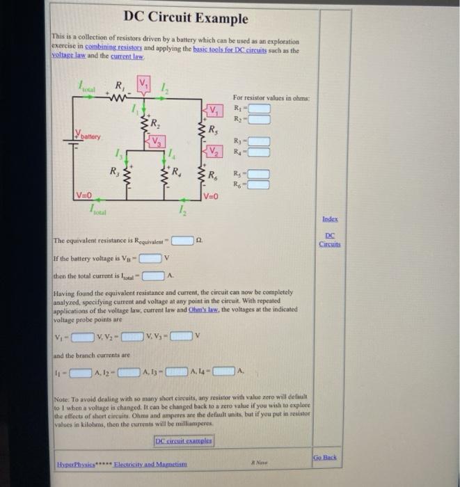 Solved DC Circuit Example This is a collection of resistors | Chegg.com