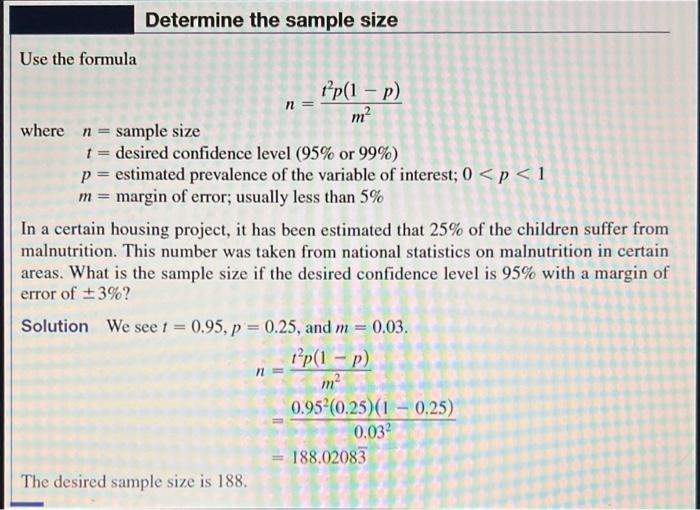 Solved Use the formula in this example to determine the | Chegg.com