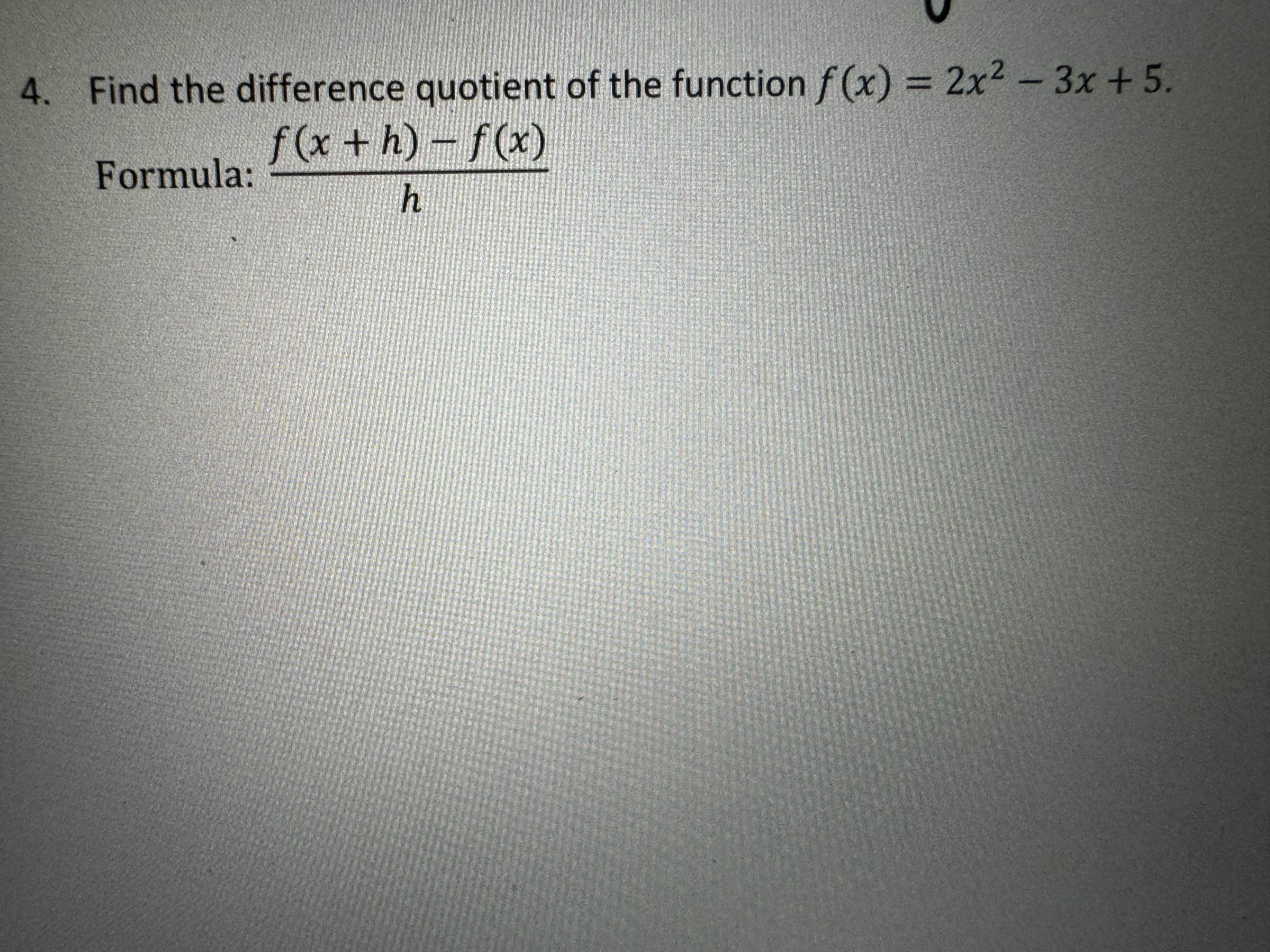Solved Find the difference quotient of the function | Chegg.com