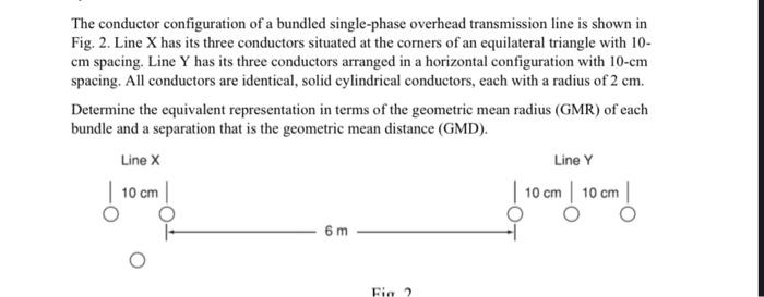 Solved The conductor configuration of a bundled single-phase | Chegg.com