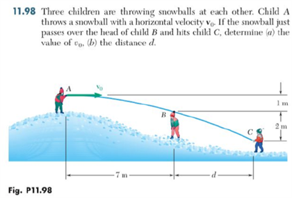 Solved Three children are throwing snowballs at each other. | Chegg.com