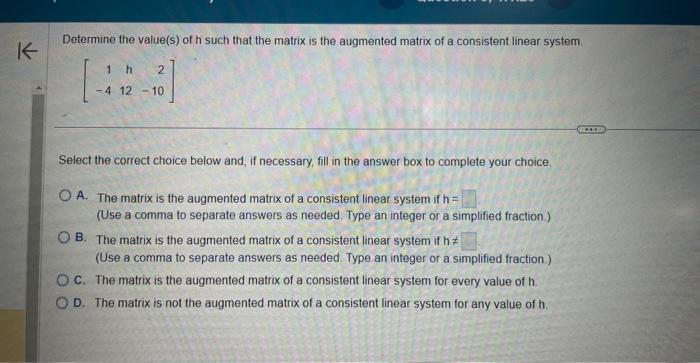 Solved Determine the value(s) of h such that the matrix is | Chegg.com