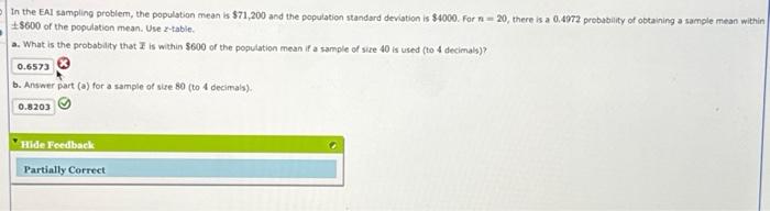 Solved In the EAl sampling problem, the population mean is | Chegg.com