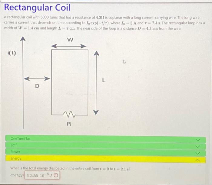 Solved Rectangular Coil A rectangular coil with 5000 turns | Chegg.com