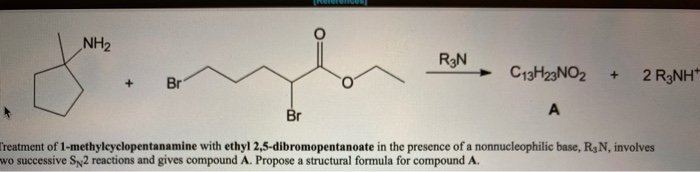 Solved NH2 R3N C13H23 NO2 + Br 2 R3NH* Br A Treatment of | Chegg.com