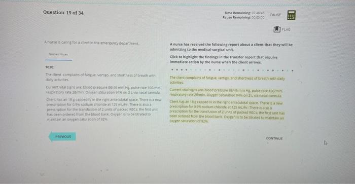 A nurse has received the following report about a | Chegg.com
