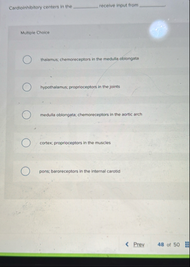 Solved Cardioinhibitory centers in the ﻿receive input | Chegg.com