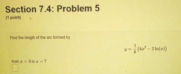 Solved Section 7.4: Problem 5(1 ﻿point)Find the length of | Chegg.com