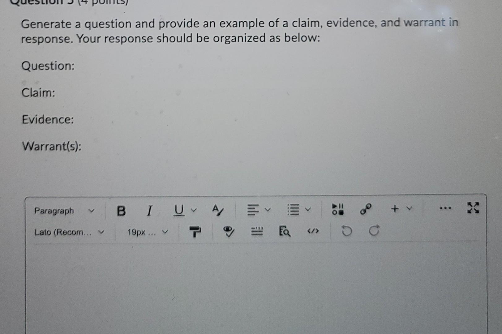 Solved Generate a question and provide an example of a | Chegg.com