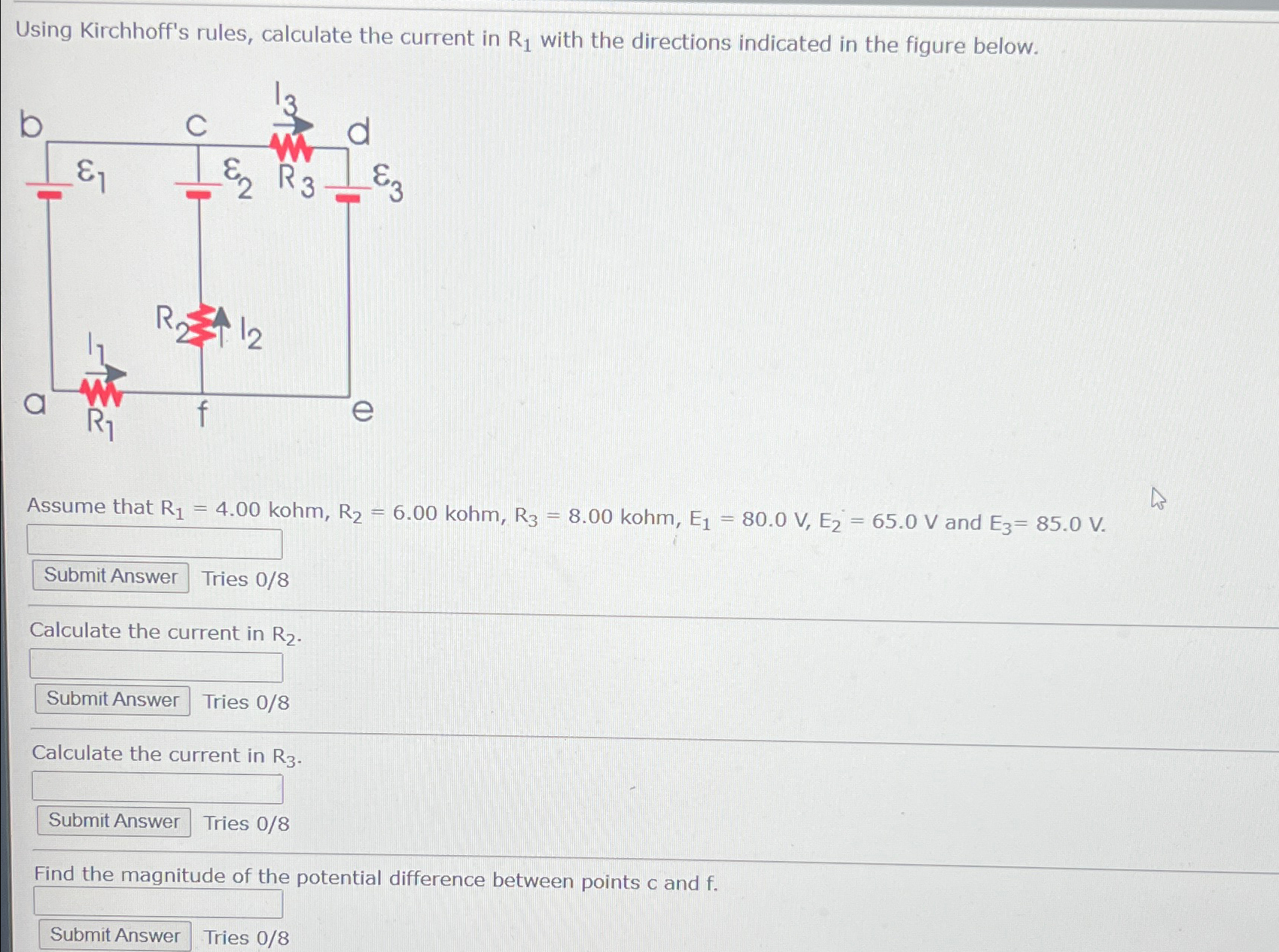 Solved Using Kirchhoff's rules, calculate the current in R1 | Chegg.com