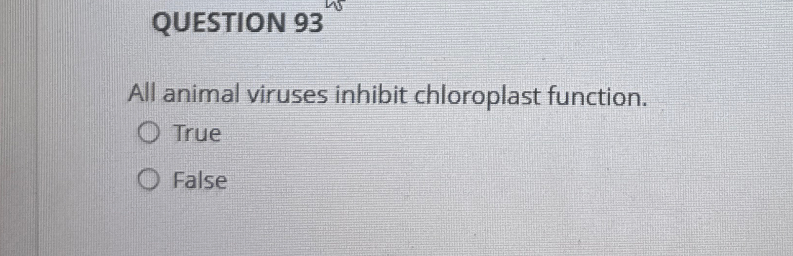 Solved QUESTION 93All animal viruses inhibit chloroplast | Chegg.com