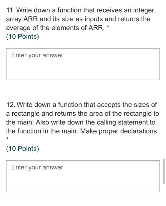 Solved 11. Write down a function that receives an integer | Chegg.com