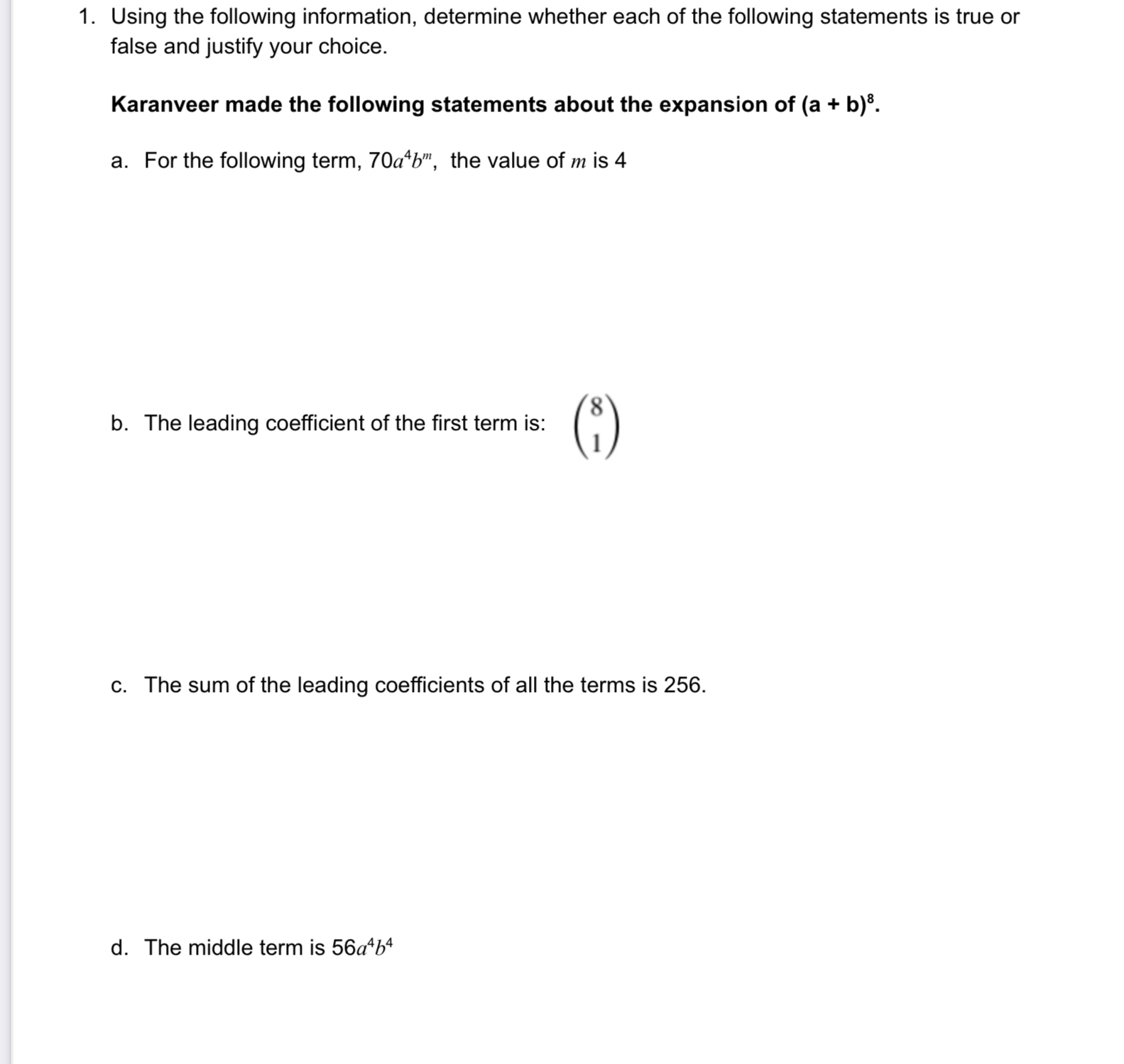 Solved Using the following information, determine whether | Chegg.com