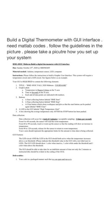 Build a Digital Thermometer with GUI interface. need | Chegg.com