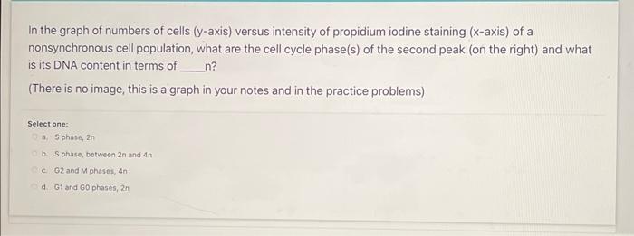 In the graph of numbers of cells ( y-axis) versus | Chegg.com