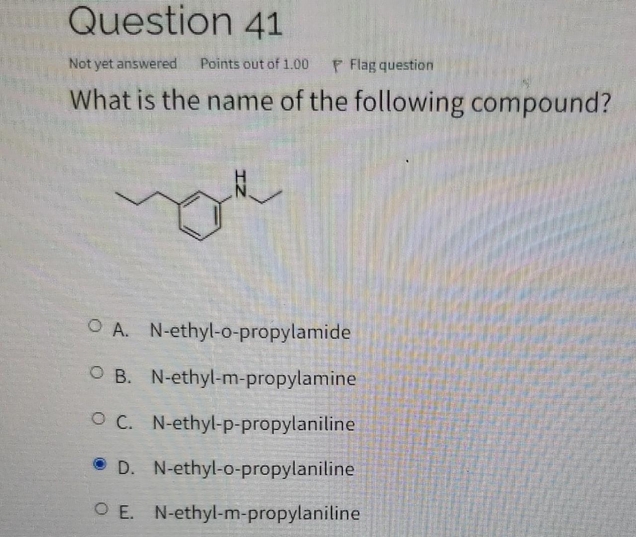 Solved Question 41 Not yet answered Points out of 1.00 Flag | Chegg.com