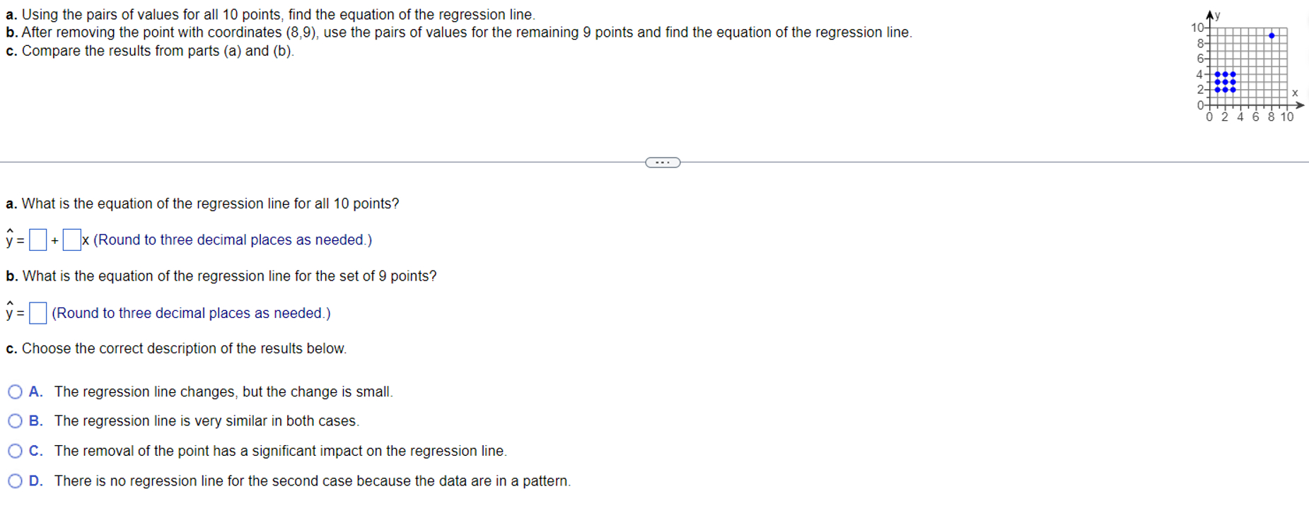 Solved a. ﻿Using the pairs of values for all 10 ﻿points, | Chegg.com