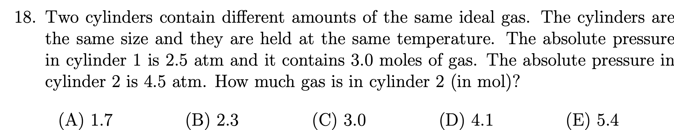 Solved Two cylinders contain different amounts of the same | Chegg.com