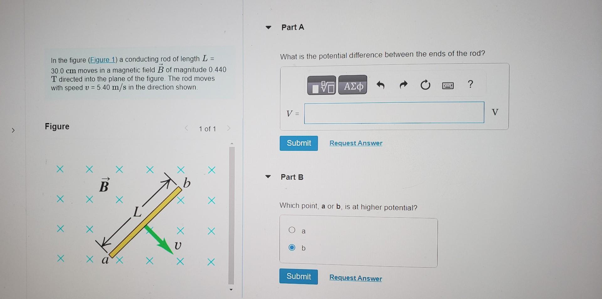 Solved In the figure (Figure 1) a conducting rod of length | Chegg.com