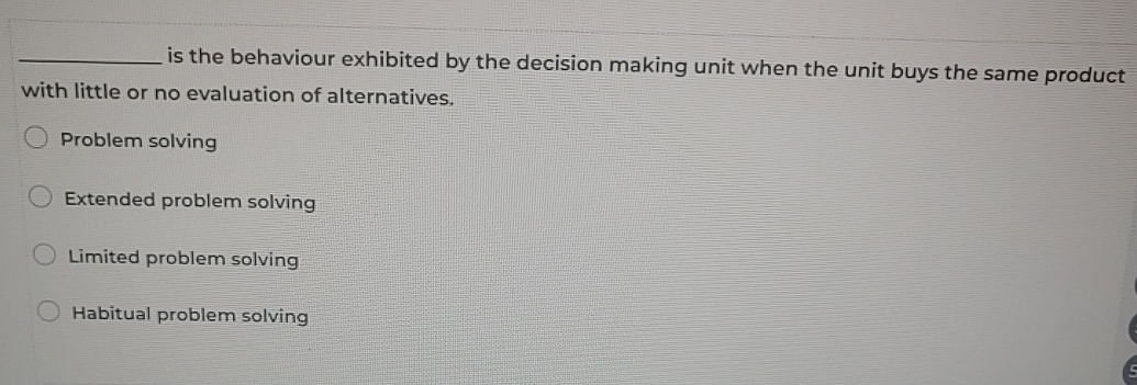 Solved is the behaviour exhibited by the decision making | Chegg.com