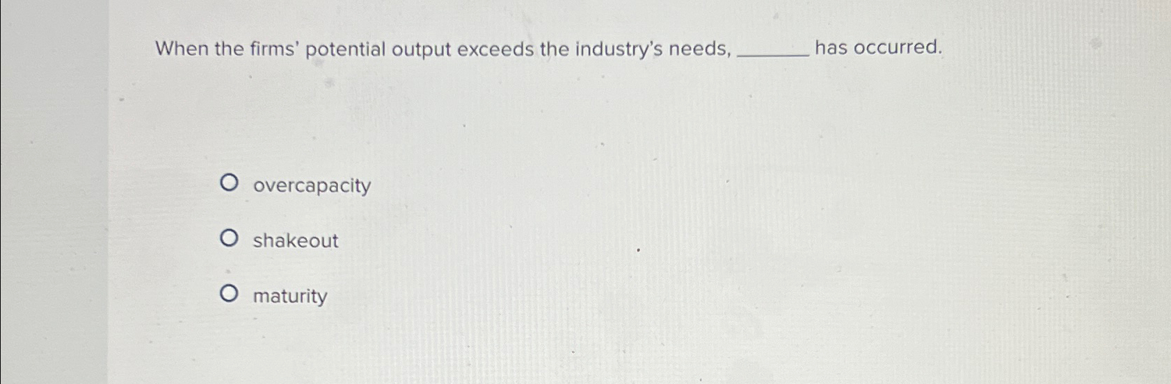 Solved When the firms' potential output exceeds the | Chegg.com