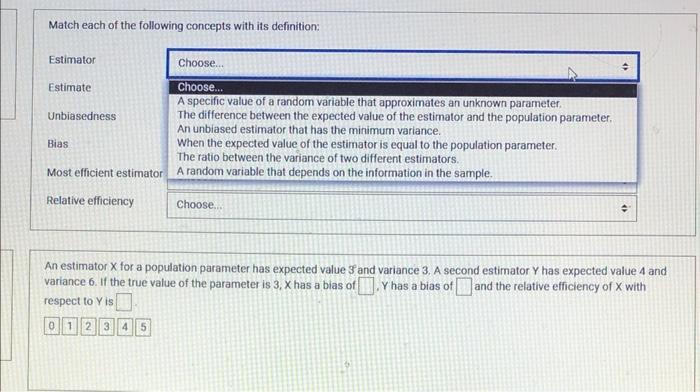 Solved Match each of the following concepts with its | Chegg.com