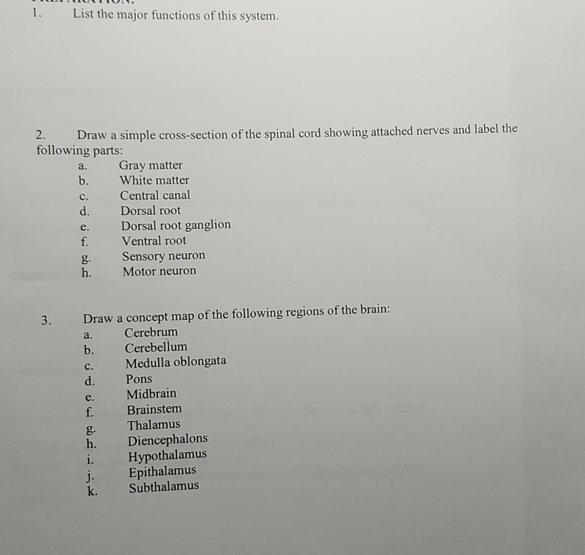 Solved 1. List the major functions of this system. 2. Draw a | Chegg.com