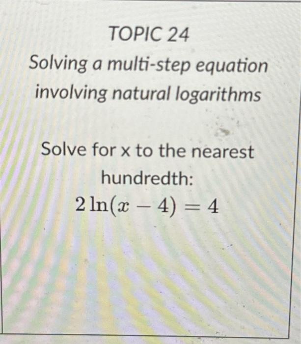 Solved TOPIC 24 Solving a multi-step equation involving | Chegg.com
