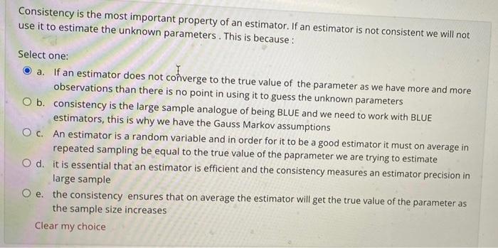 Solved Consistency is the most important property of an | Chegg.com
