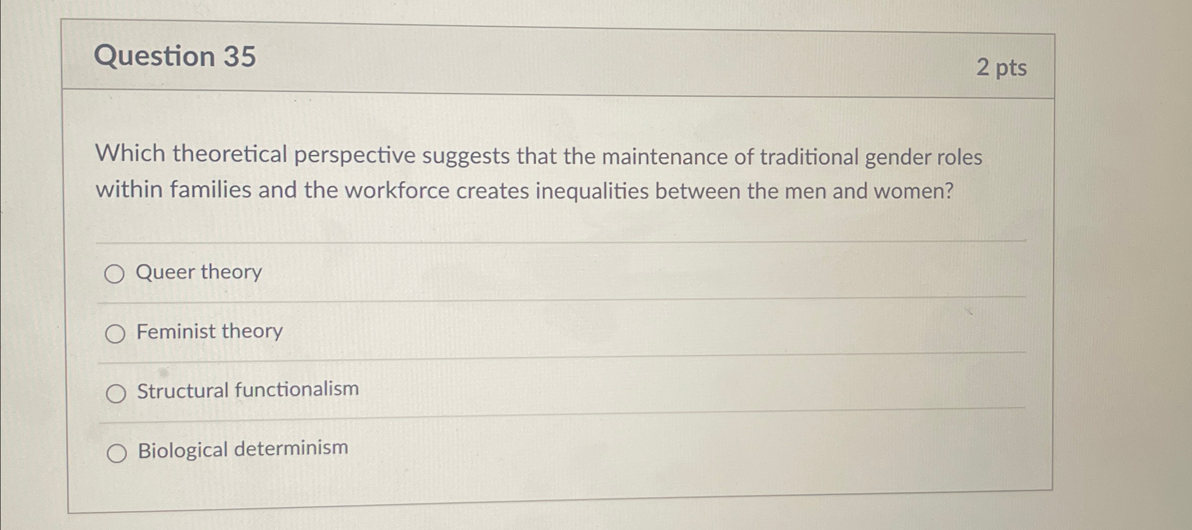 Solved Question 352 ptsWhich theoretical perspective | Chegg.com Solved Question 352 ptsWhich theoretical perspective | Chegg.com