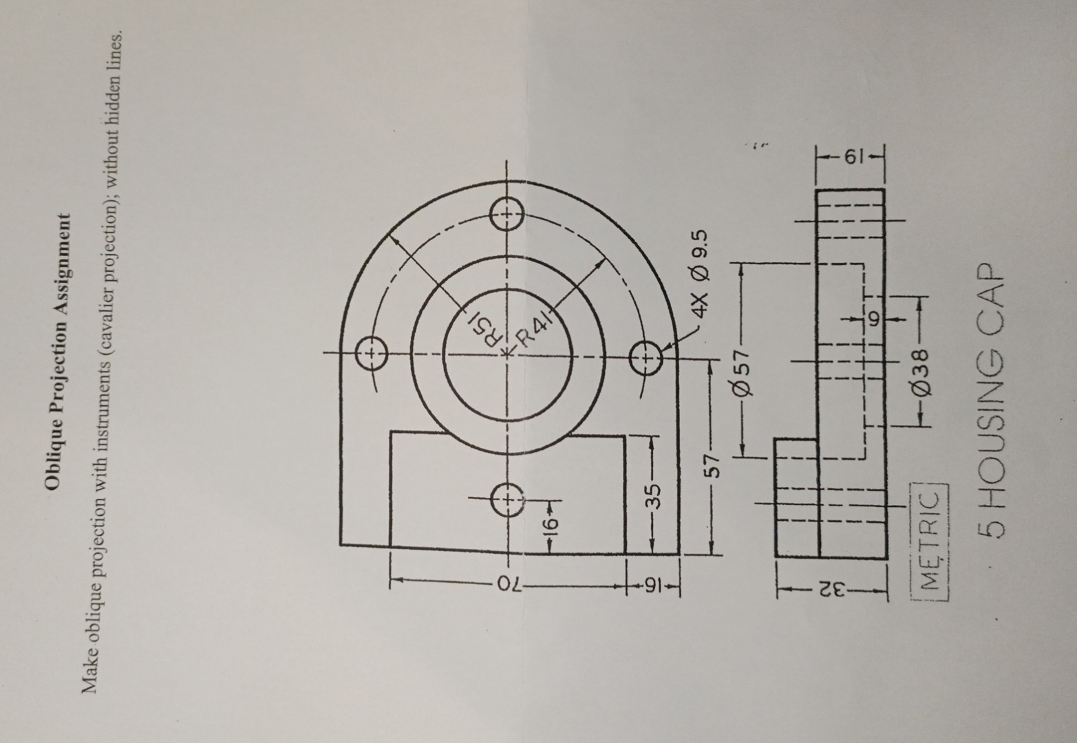 Solved Oblique Projection AssignmentMake oblique projection | Chegg.com