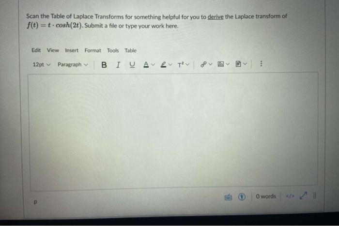 Solved Scan the Table of Laplace Transforms for something | Chegg.com