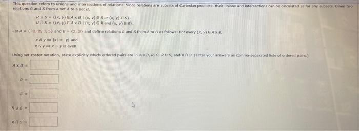 Solved relations R and S from a set A to a set θ, | Chegg.com