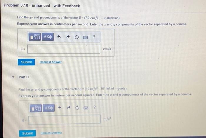 Solved Find the x - and y-components of the vector v=(7.0 | Chegg.com