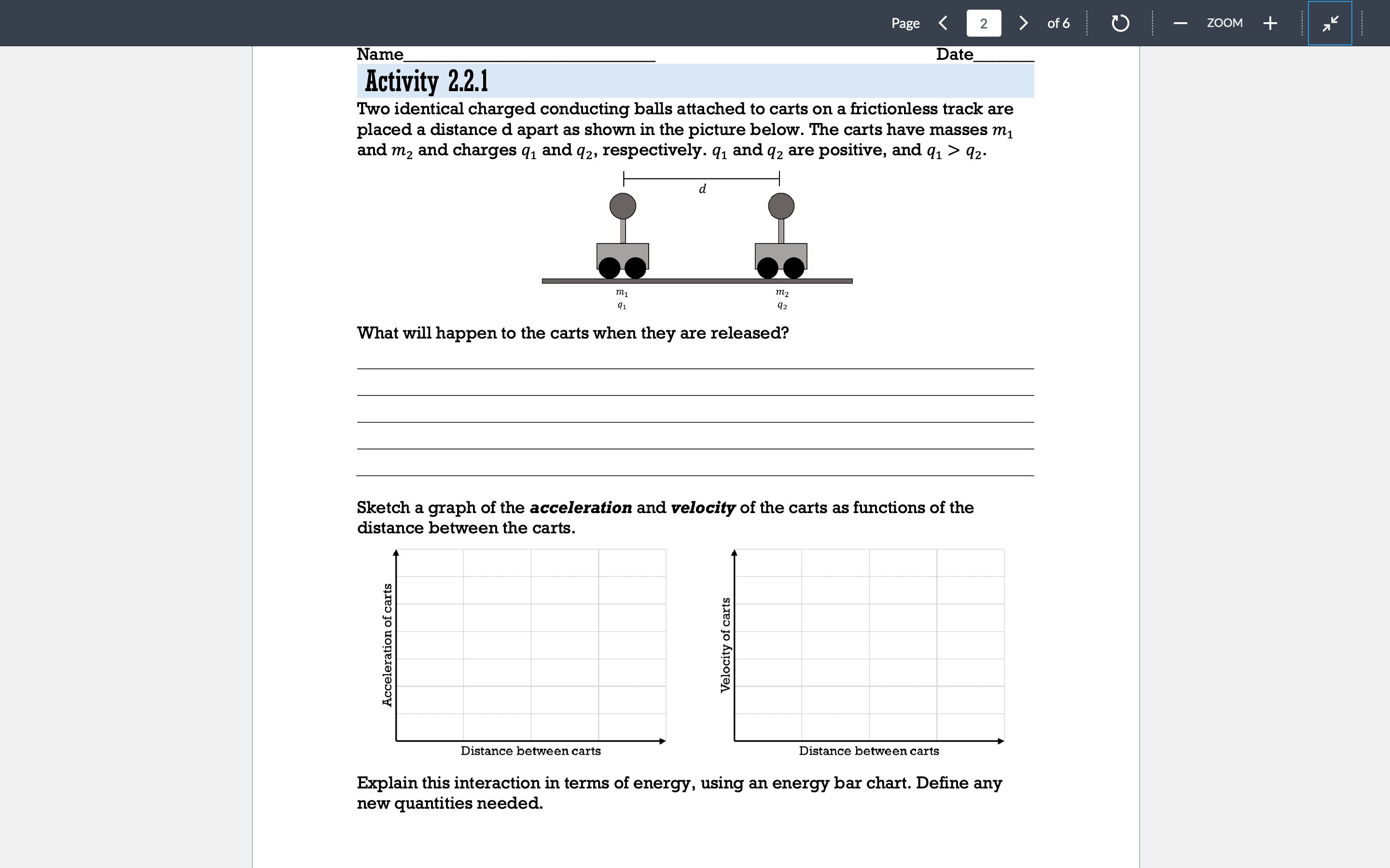 Solved Two identical charged conducting balls attached to | Chegg.com