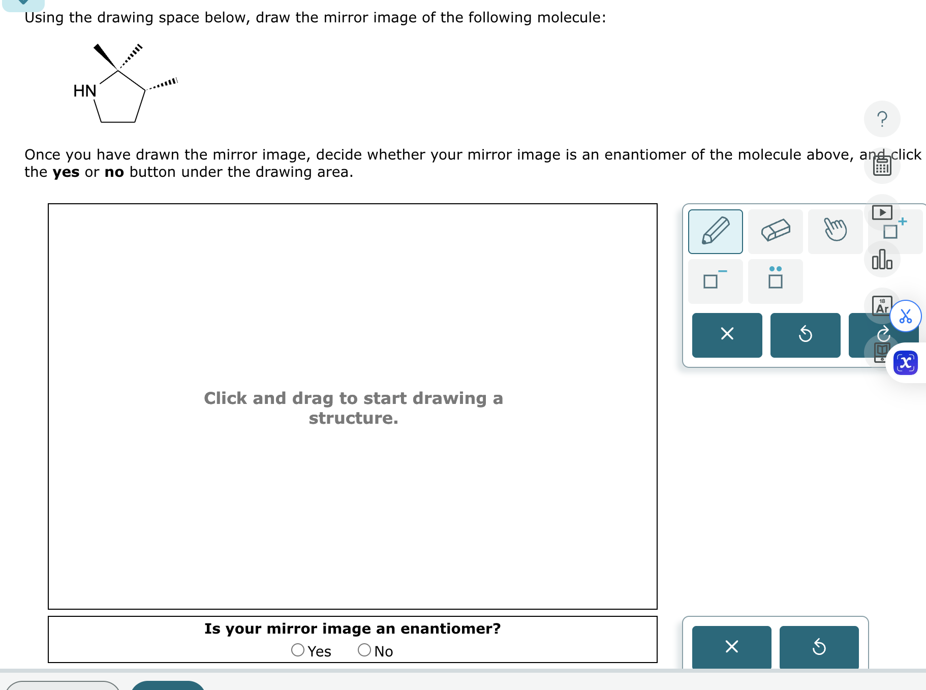 Solved Using the drawing space below, draw the mirror image | Chegg.com