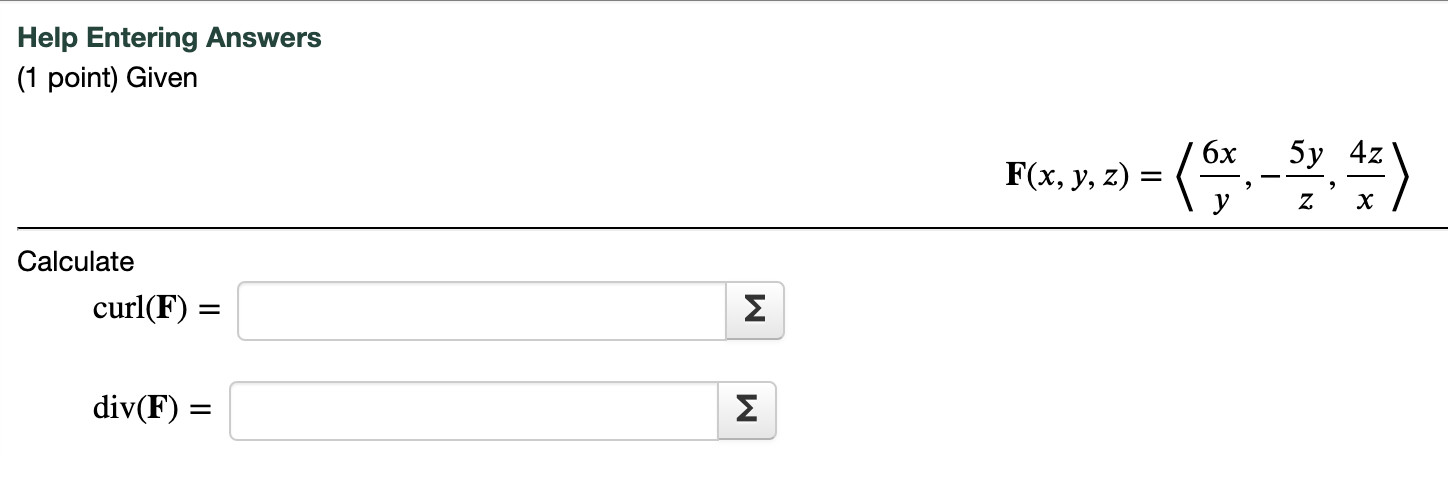 Solved Help Entering Answers(1 point) | Chegg.com Solved Help Entering Answers(1 point) | Chegg.com