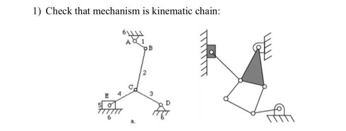 Solved 1) Check that mechanism is kinematic chain: A81 B Cd | Chegg.com