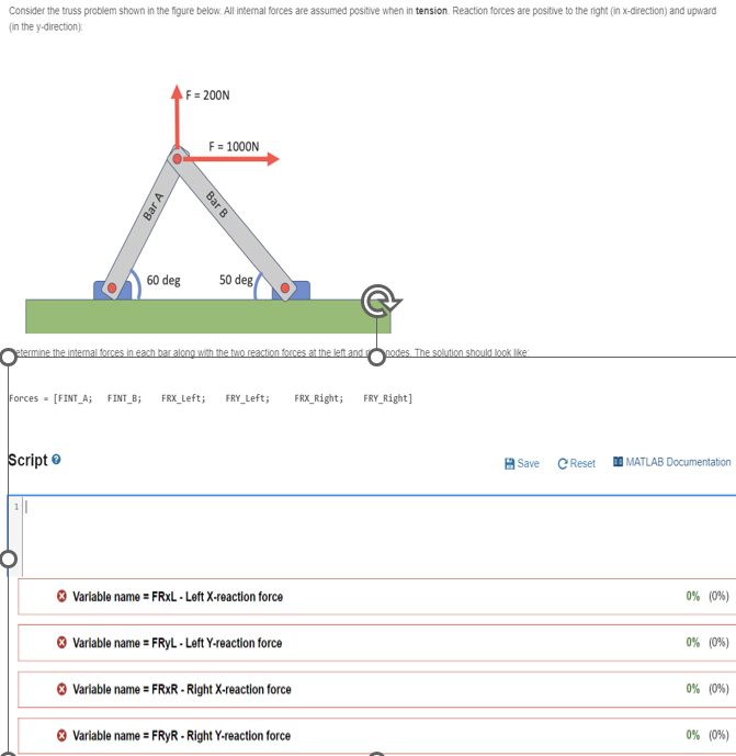 Solved Write A Matlab Code Please Consider The Truss