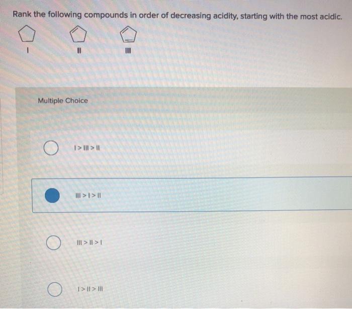 Solved Rank the following compounds in order of decreasing | Chegg.com